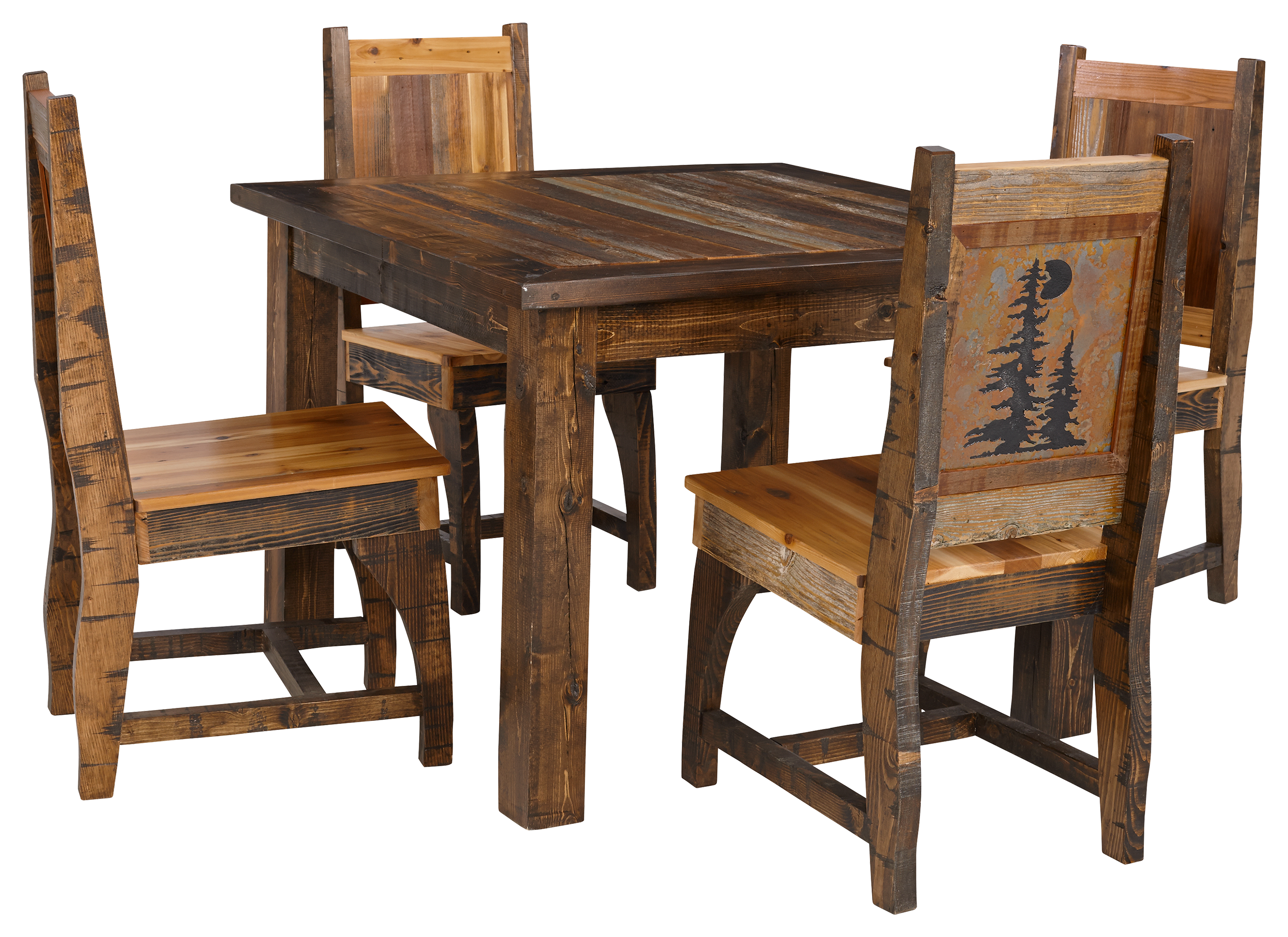 Utah Mountain Furniture Barnwood Dining Room Collection 5-Piece Pine ...